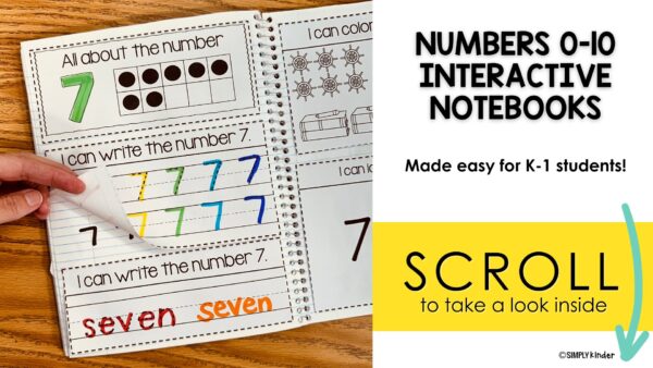 Easy Numbers Interactive Notebook - Simply Kinder