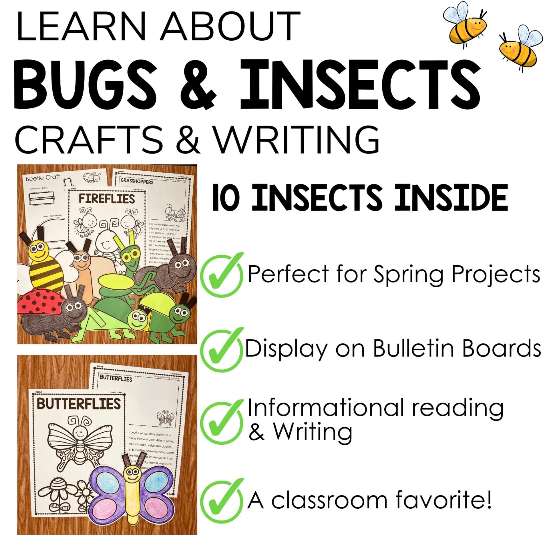 Bugs & Insect Activities, Spring Research Reports Writing & Crafts ...
