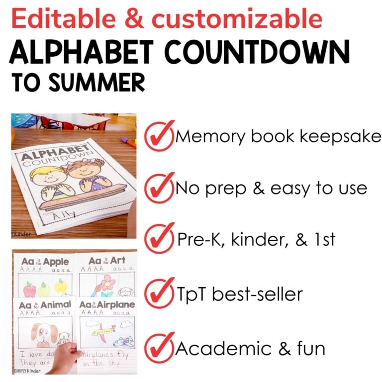 Editable Alphabet Countdown to Summer, Memory Book, Countdown Last Day ...