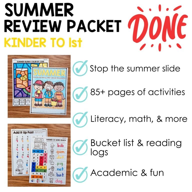 Summer Packet for Kindergarten - Summer Review Packet Kindergarten ...