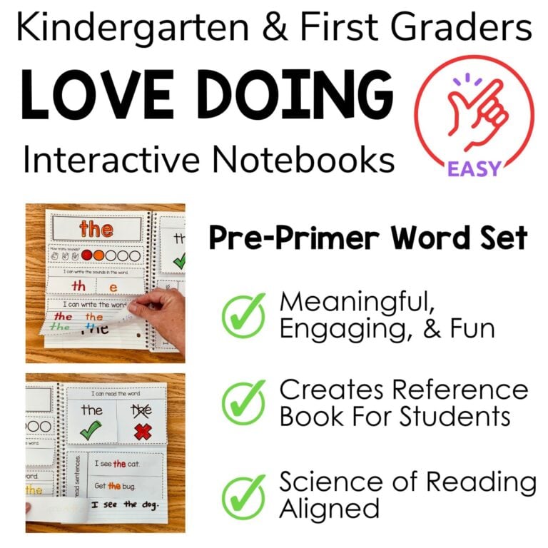 PrePrimer Sight Words Interactive Notebook - Simply Kinder