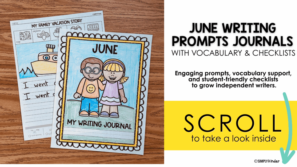 June Writing Prompts, Kindergarten, 1st & 2nd Grade, Vocabulary ...