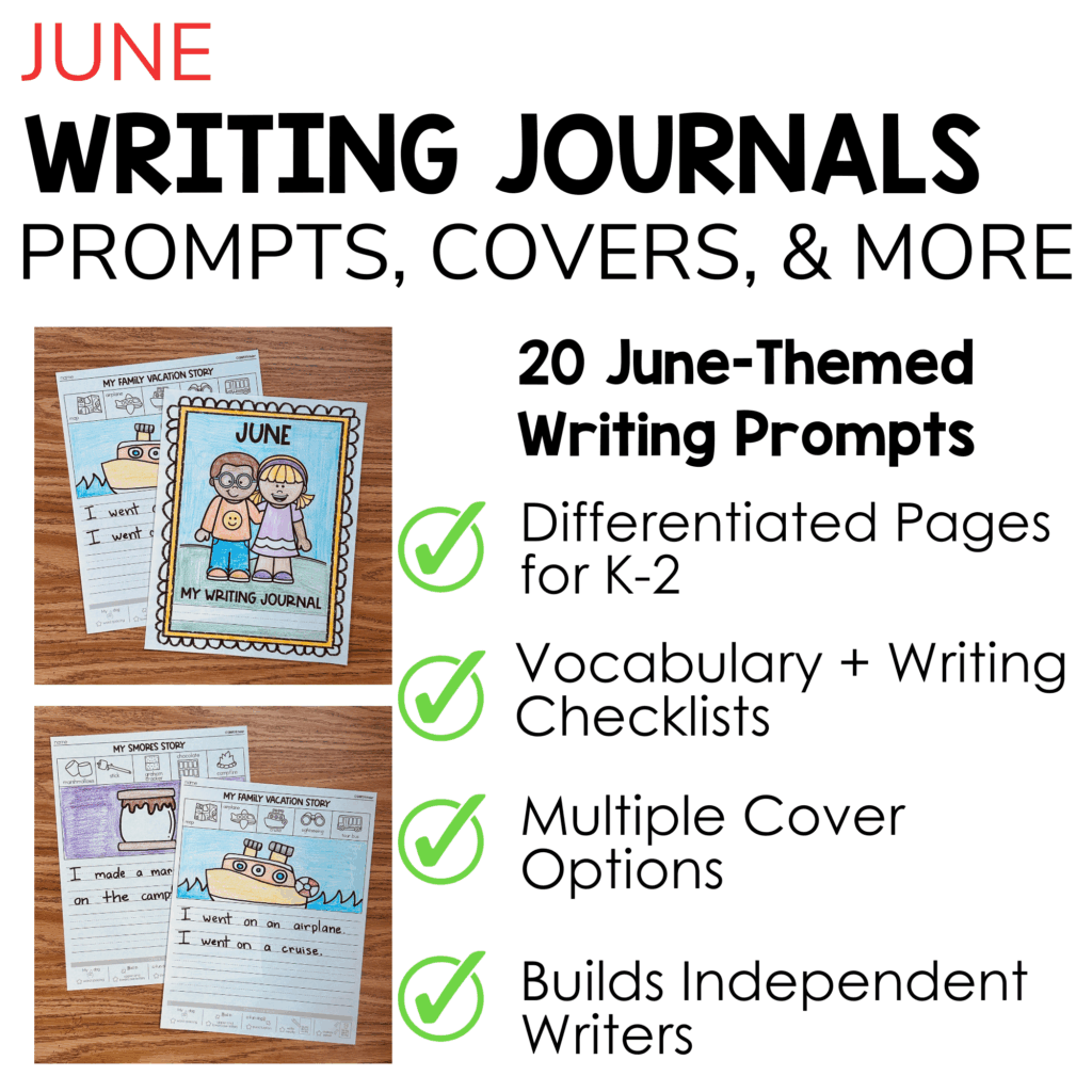 June Writing Prompts, Kindergarten, 1st & 2nd Grade, Vocabulary ...