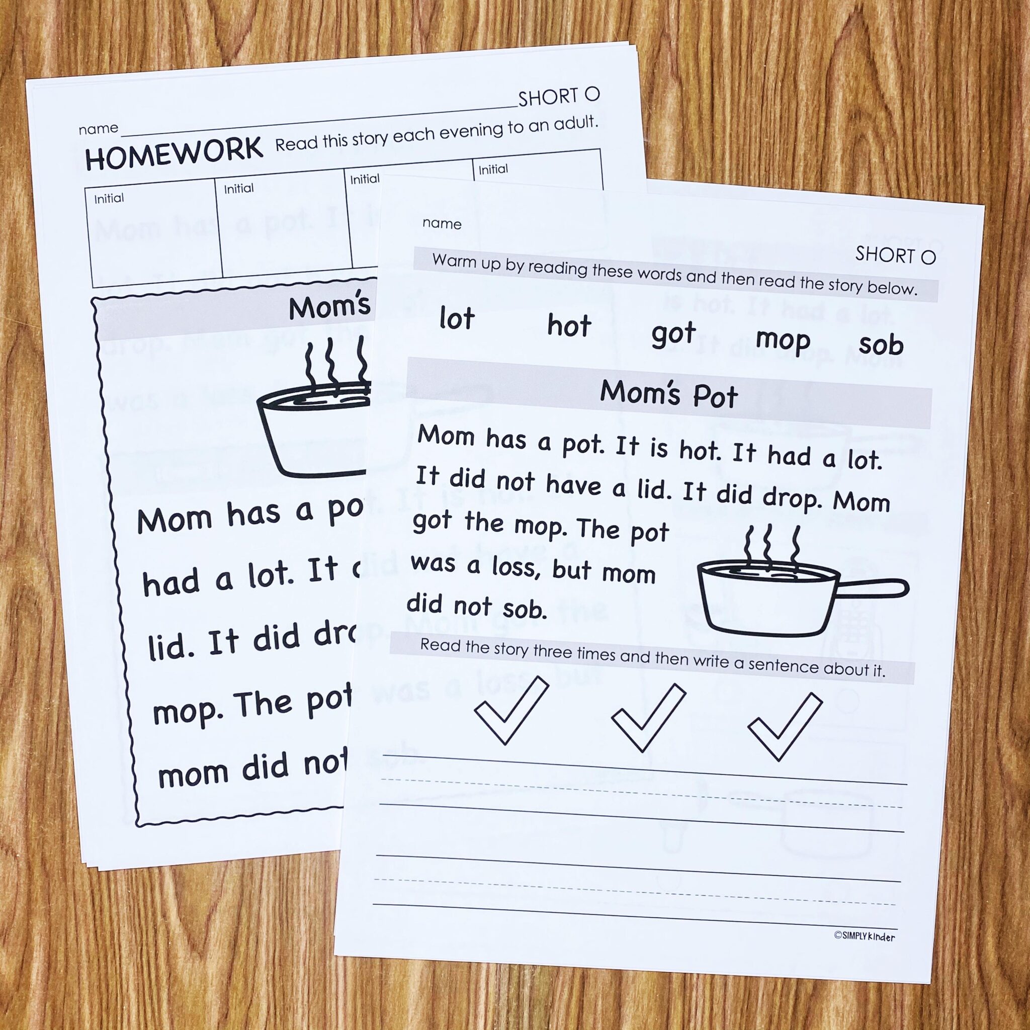 Short O Fluency Passages Kindergarten - Simply Kinder