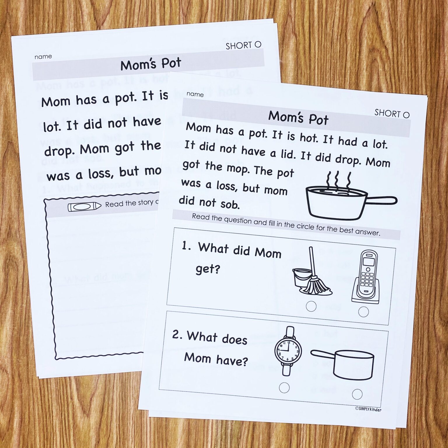 Short O Fluency Passages Kindergarten - Simply Kinder