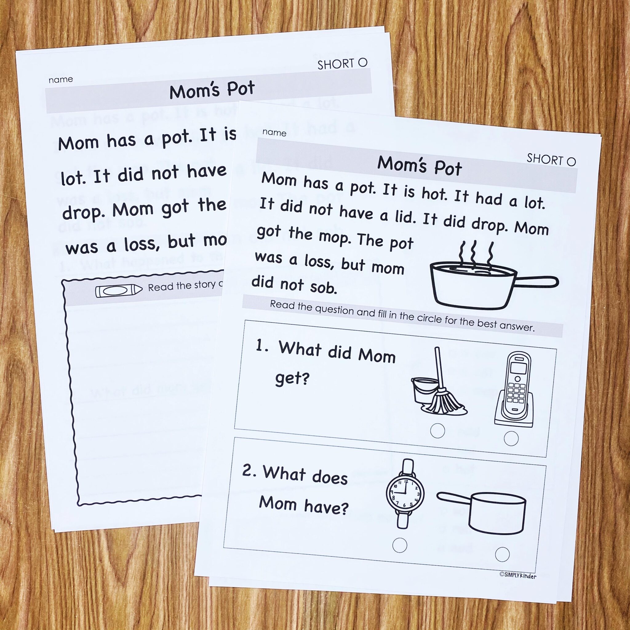 Short O Fluency Passages Kindergarten - Simply Kinder