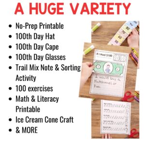 100th Day of School Activities, Crown, Math, Coloring Pages, Hat ...