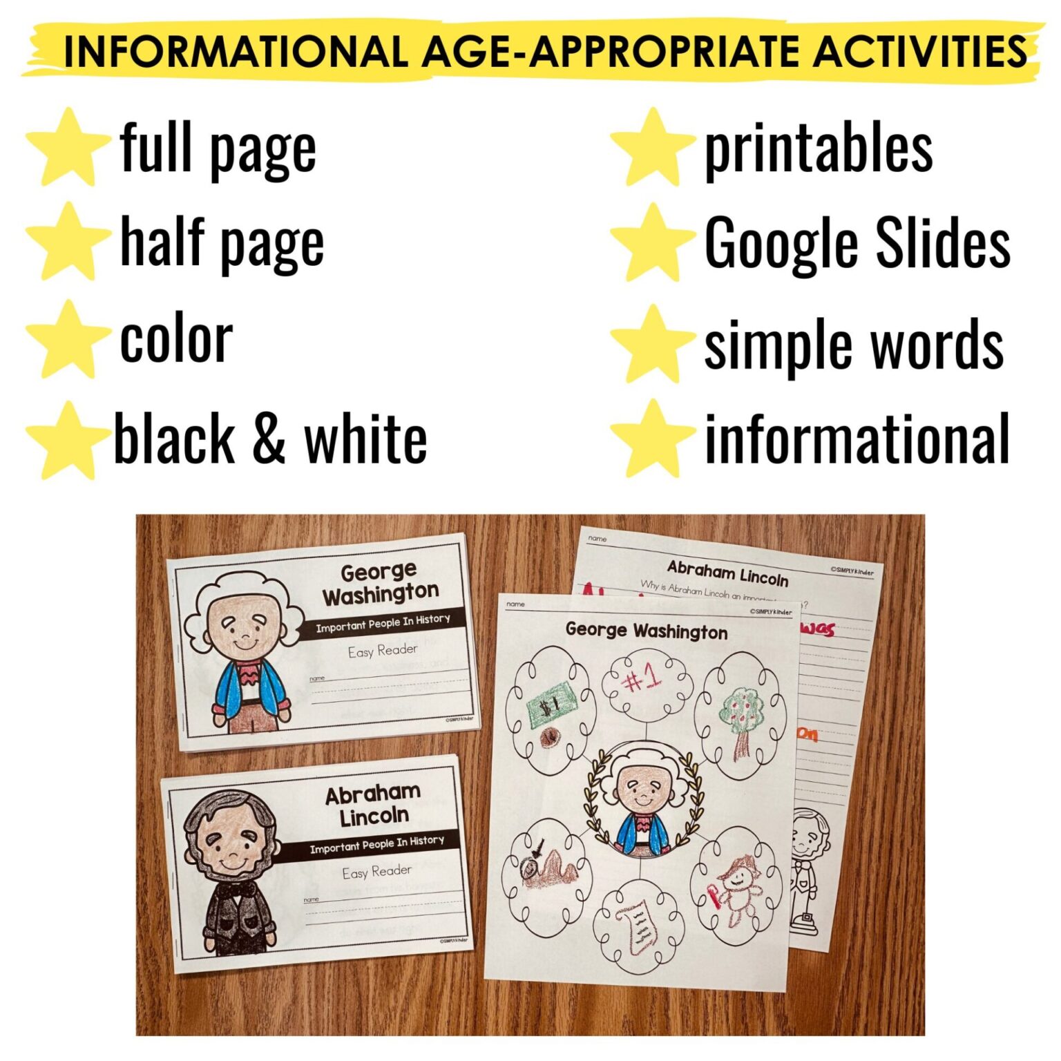 Presidents Day Activities Readers, Abraham Lincoln & George Washington ...