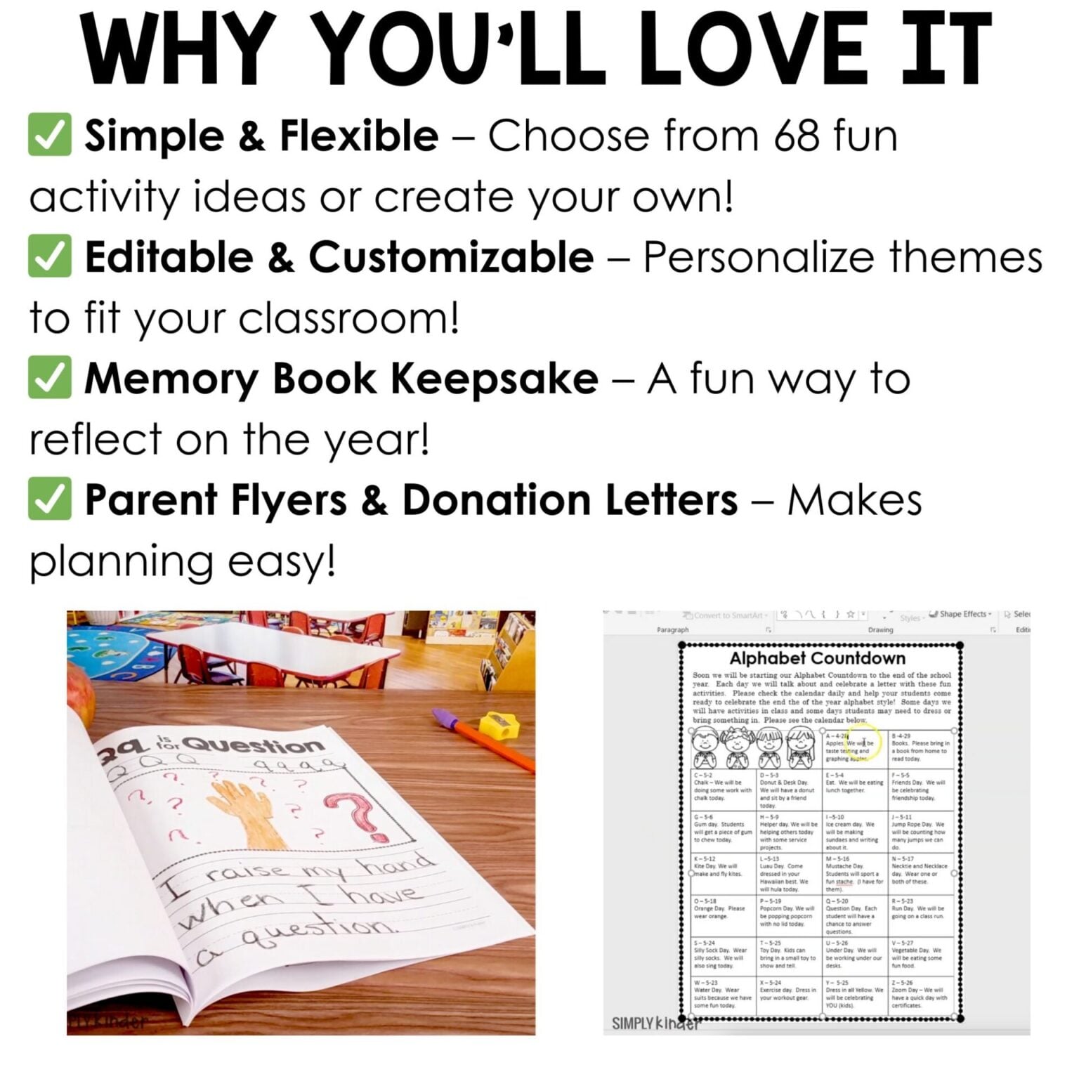 Editable Alphabet Countdown to Summer, Memory Book, Countdown Last Day ...