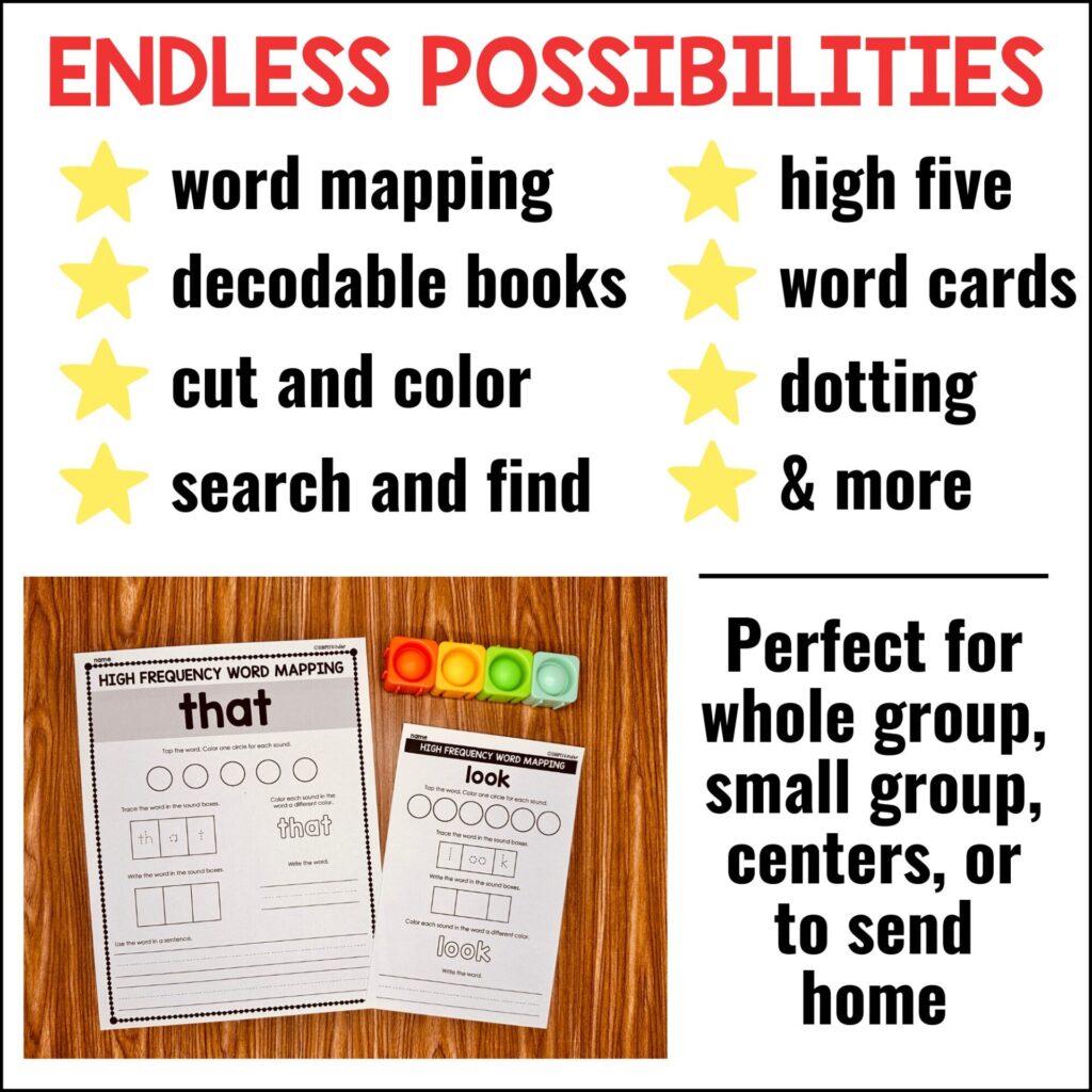 Sight Word Practice, Activities, Sentences, Games, Books, Science of ...