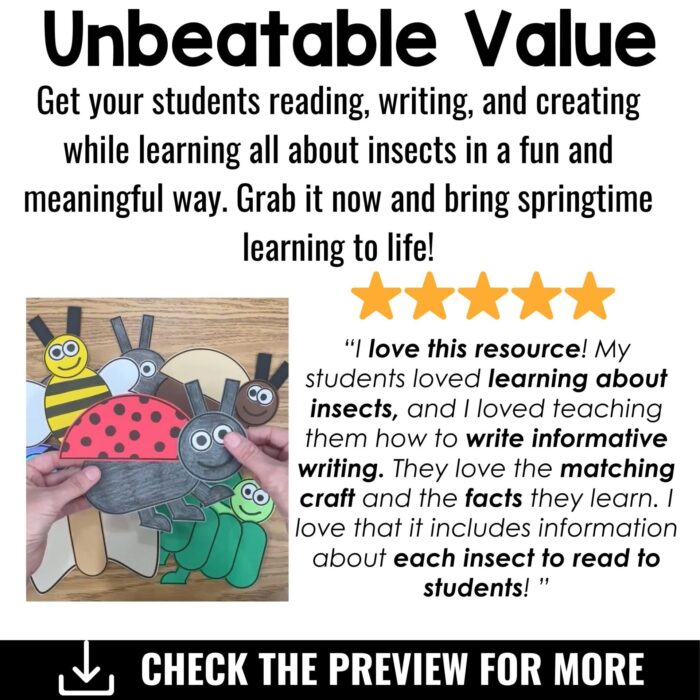 Bugs & Insect Activities, Spring Research Reports Writing & Crafts ...