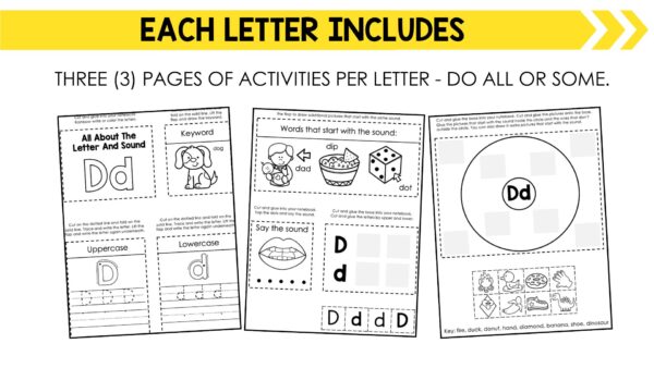 Alphabet Interactive Notebook Activities for Kindergarten & Preschool ...