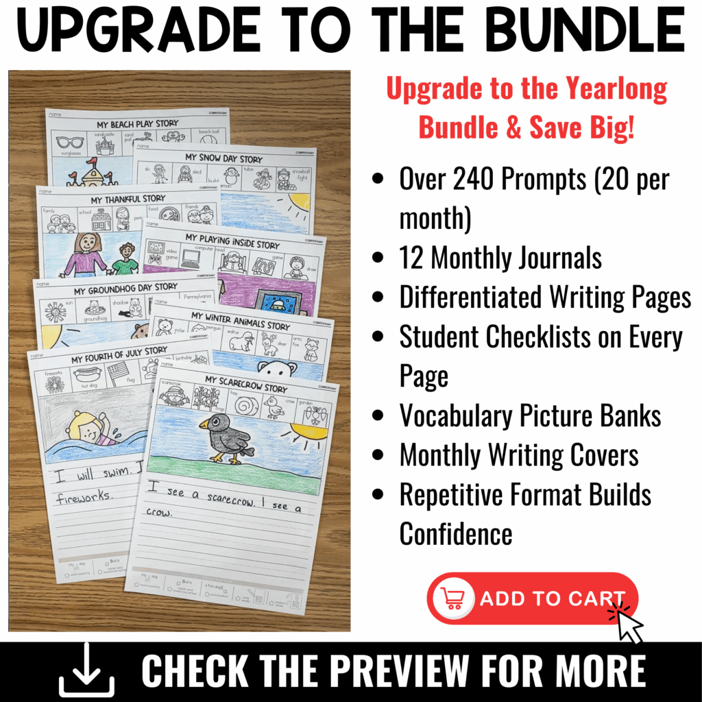 January Writing Prompts, Kindergarten, 1st & 2nd Grade, Vocabulary ...