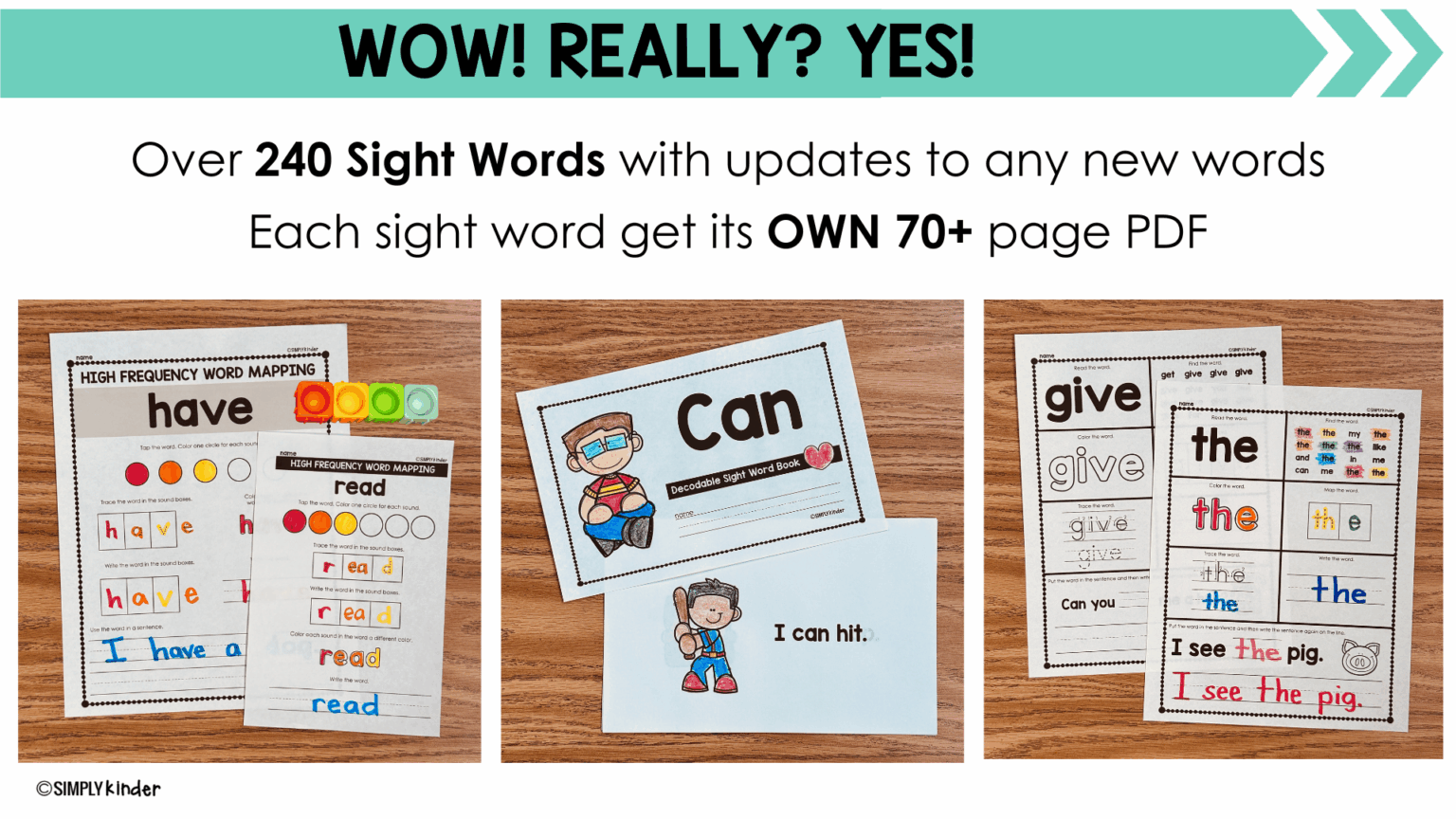 Sight Words Practice, Activities, Worksheets, Books, Kindergarten ...