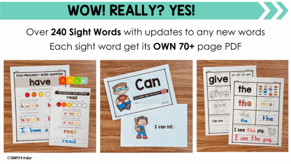 Sight Words Practice, Activities, Worksheets, Books, Kindergarten ...