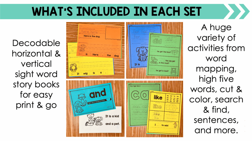 Sight Words Practice, Activities, Worksheets, Books, Kindergarten ...