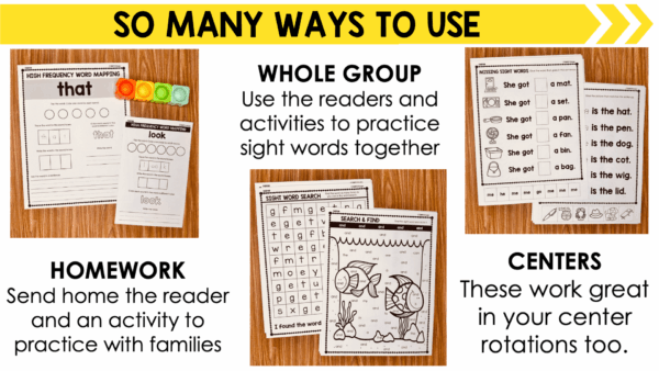 Sight Words Practice, Activities, Worksheets, Books, Kindergarten ...