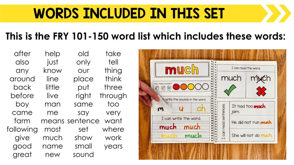 Sight Word Interactive Notebooks - Fry 101-150 - Simply Kinder