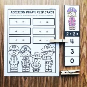 Addition Clip Cards - Pirate Math - Simply Kinder