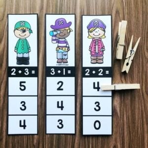 Addition Clip Cards - Pirate Math - Simply Kinder