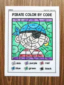 Addition Color By Code (Sums to 10) - Pirate Math - Simply Kinder