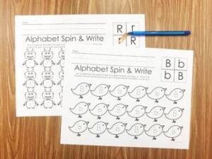 Alphabet Spin & Write - Simply Kinder