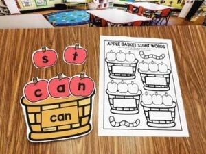 Apple Basket Sight Words - Kindergarten Center - Simply Kinder