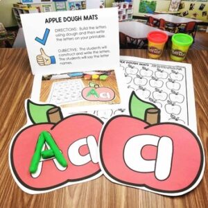 Apple Dough Mats - Kindergarten Center - Simply Centers - Simply Kinder