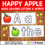 Apple Mini Eraser Activities - Letters and Words - Simply Kinder