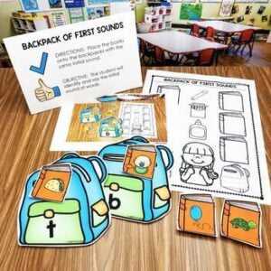 Backpack of Initial Sounds - Kindergarten Center - Simply Centers ...