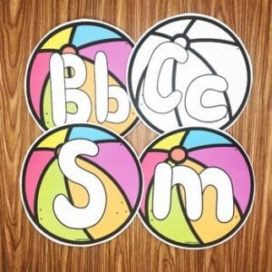 Beach Ball Alphabet Play Dough Mats - Simply Kinder