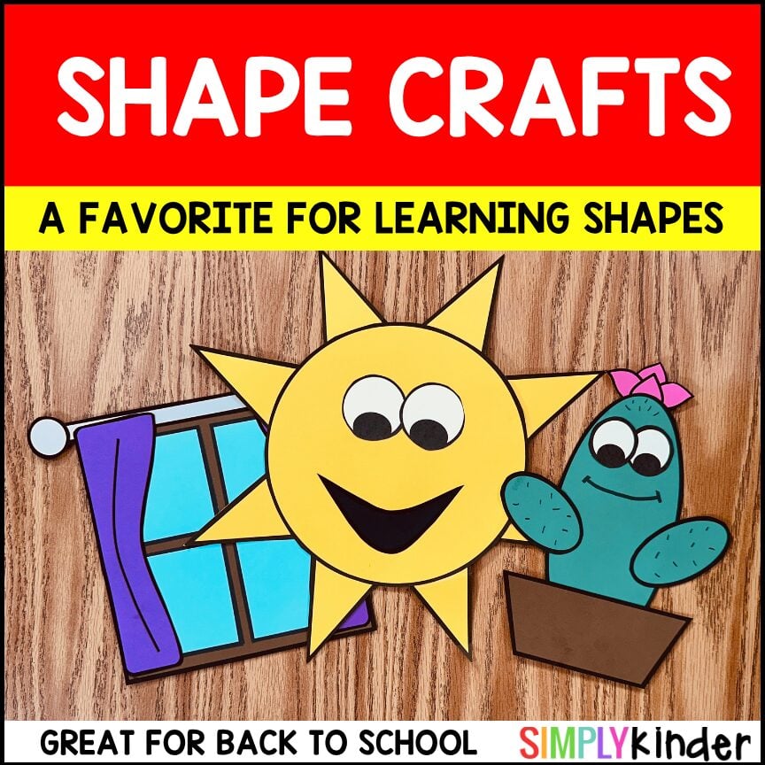 Back to School Math Shape Craft for Kindergarten & Preschool, 2D Shape ...