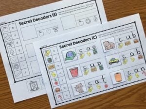 CVC Worksheets | Beginning Sound Secret Decoder - Simply Kinder