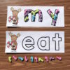 Candy Cane Reindeer Mini Eraser Letters and Words - Simply Kinder