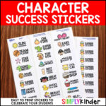 Character Success Stickers - Simply Kinder