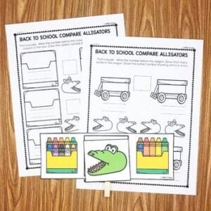 Comparing Alligators - Back to School Math Center - Simply Kinder