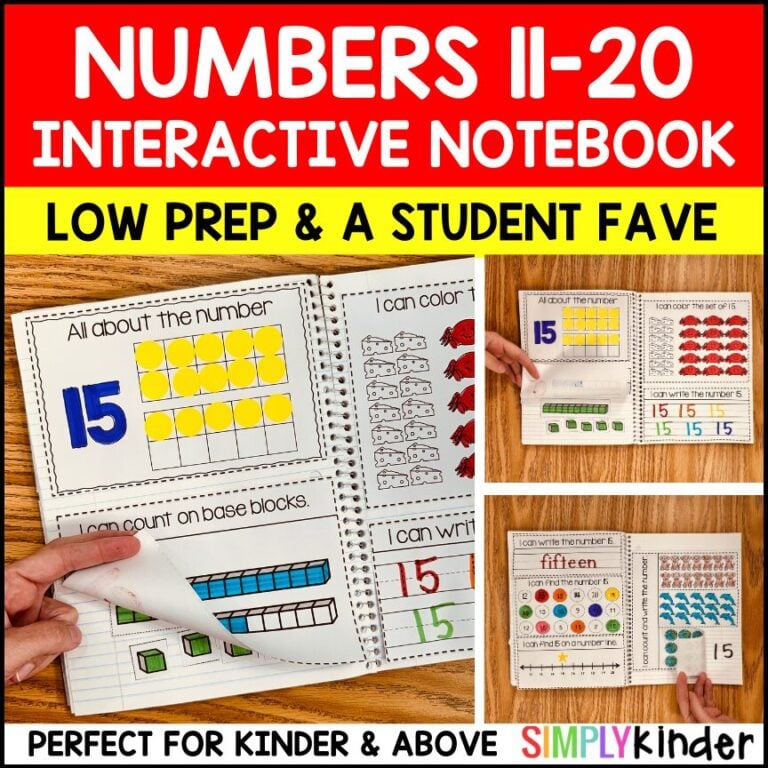 Counting Teens Interactive Notebook - Simply Kinder