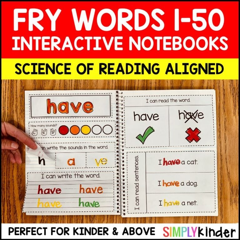 Sight Word Interactive Notebook - Fry Sight Word List Activities 1-50 ...