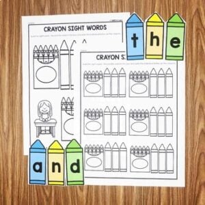 Crayon Sight Word Center - Kindergarten Center - Simply Centers ...
