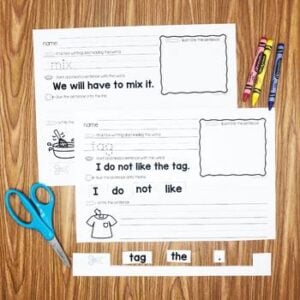 Cut and Glue CVC Sentences - Simply Kinder