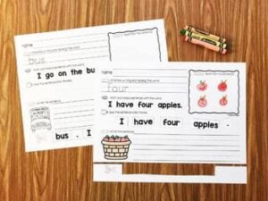 Cut and Glue Sentences - Fall - Simply Kinder
