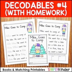 Decodables with Homework Set 4 - Simply Kinder