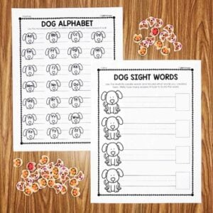 Dog Mini Eraser Activities - Letters and Words - Simply Kinder
