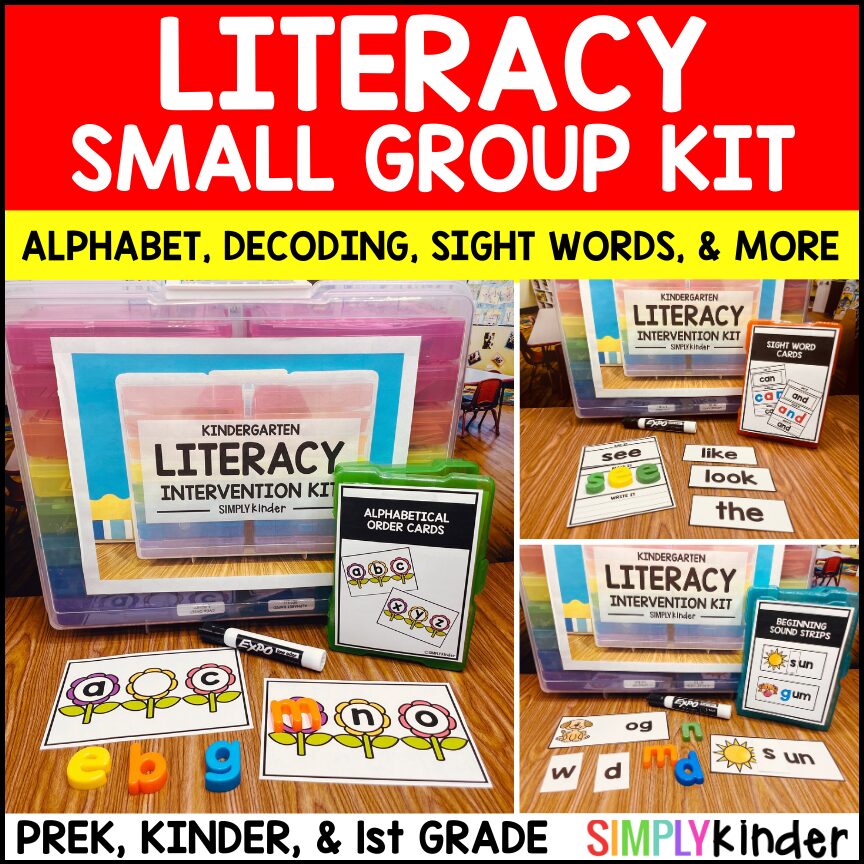 Literacy Intervention Kit Centers & Activities, Kindergarten Small ...