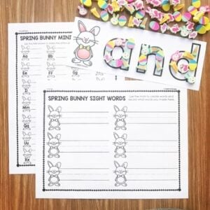 Easter Mini Eraser Activities - Letters and Words - Simply Kinder