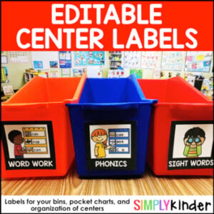 Editable Centers Cards - Simply Kinder