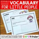 Editable Vocabulary Bundle -Kindergarten Vocabulary - Simply Kinder