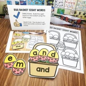 Egg Basket Sight Words - Simply Kinder