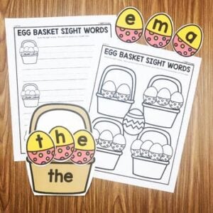 Egg Basket Sight Words - Simply Kinder