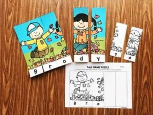 Fall Name Puzzles - Simply Kinder